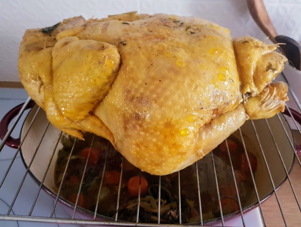 Pré-cuisson d'un chapon, bouillon de légumes - Ça a Leyre bon