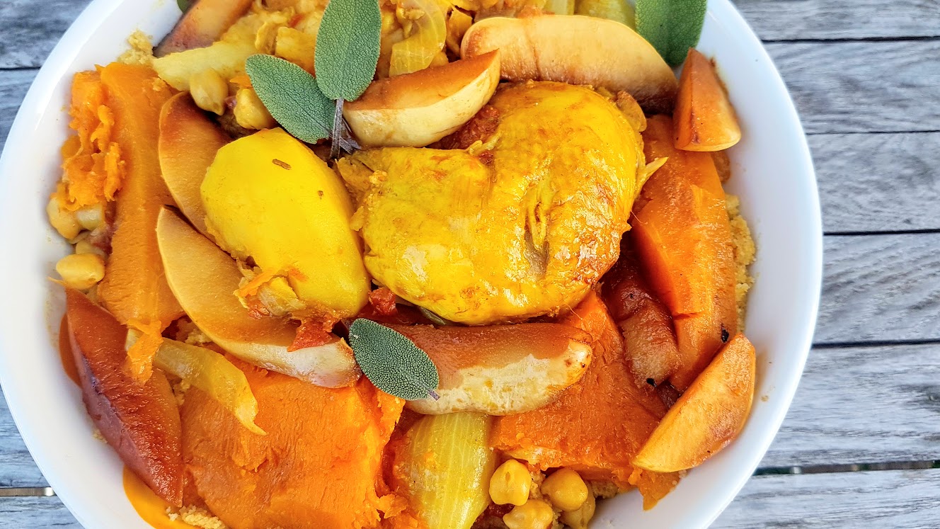 Couscous d'automne au poulet à la courge et au coing - Ça a Leyre bon